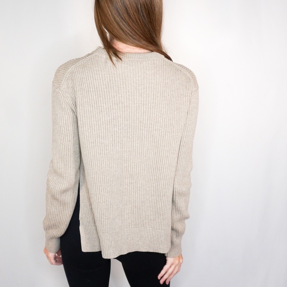 All Saints | Sweaters | All Saints Knit Ribbed Beige Side Slit Sweater ...